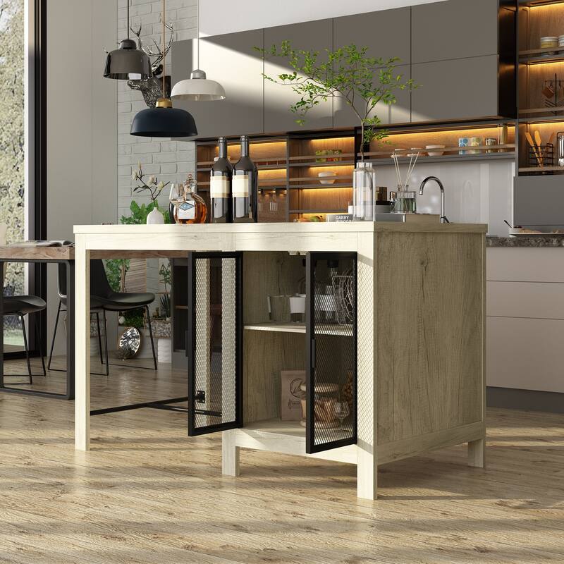 Versatile Dining Table Kitchen Island with Storage: Modern Design for ...
