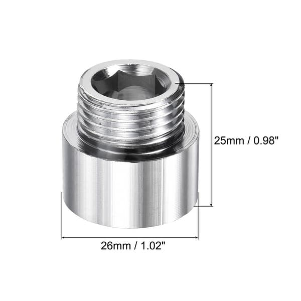 Nickel Plated Brass Extension Pipe Fitting G1/2 x G1/2 Connector 3Pcs ...