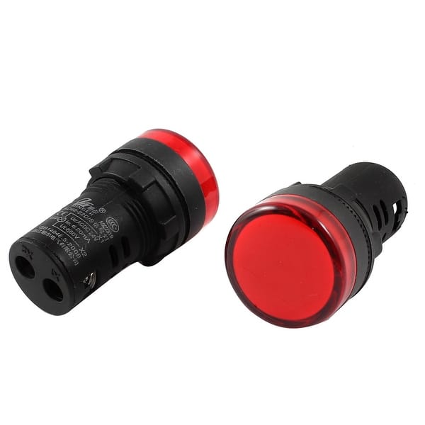 DC 24V Red LED Power Pilot Signal Indicator Light Lamp 22mm 2Pcs - Bed ...