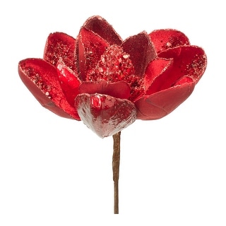 Set of 6 Beaded Magnolia Artificial Christmas Stems 29" - Bed Bath ...