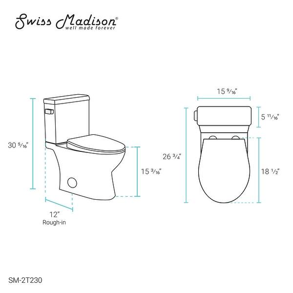 Caché Two-Piece Elongated Toilet Left Side Flush Handle Toilet 1.28 gpf ...