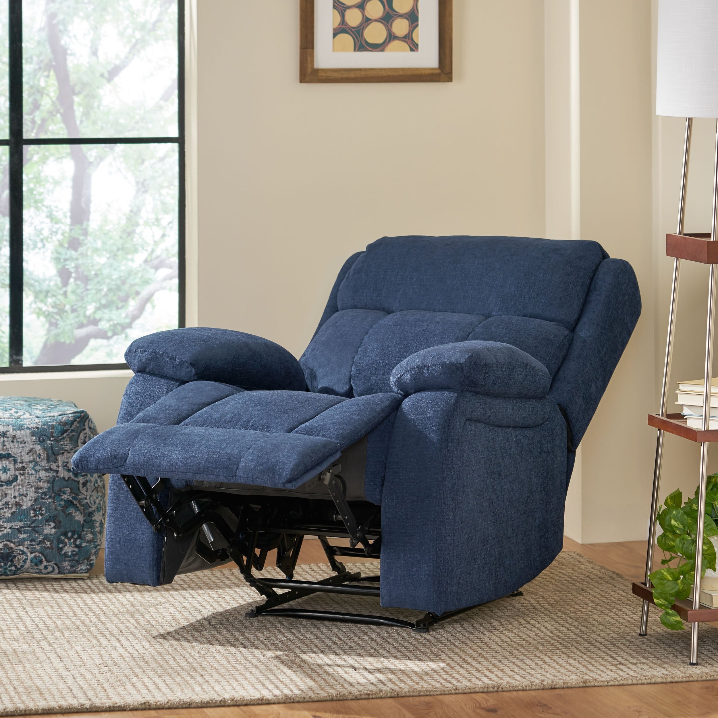 Fabric Compact Chaise Lounge Tiltable Single Lounge Chair Modern Aesthetic Recliner Chair with Massage and Heating Function