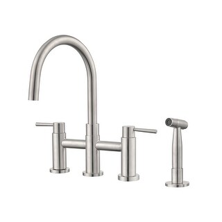 Double Handle Bridge Kitchen Faucet with Side Spray - Bed Bath & Beyond ...