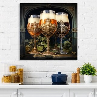Designart "Crafted Elegance Beer Glasses" Beer Wall Art - Bed Bath ...