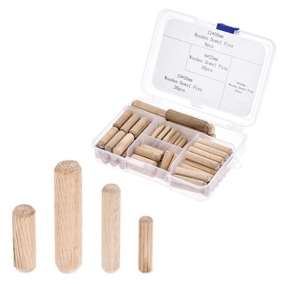 Wood Dowel Pin 6x25mm,8x40mm,10x30mm,12x50mm Kiln Dried Hardwood 96pcs ...