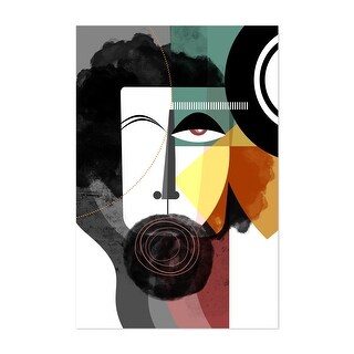Bearded Man Painting Abstract Figurative Geometric Art Print/Poster ...