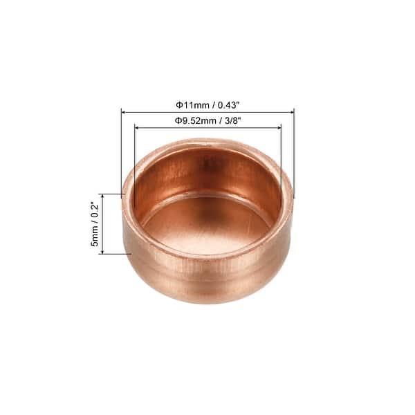4pcs Copper End Cap Pipe Fitting Sweat Plug Connection 9.52mm ID HVAC ...