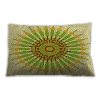Ahgly Company Patterned Indoor-Outdoor Tea Green Lumbar Throw Pillow ...