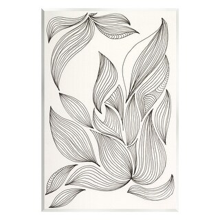 Stupell Curved Stripes Pattern Botanical Design Wall Plaque, Design By ...