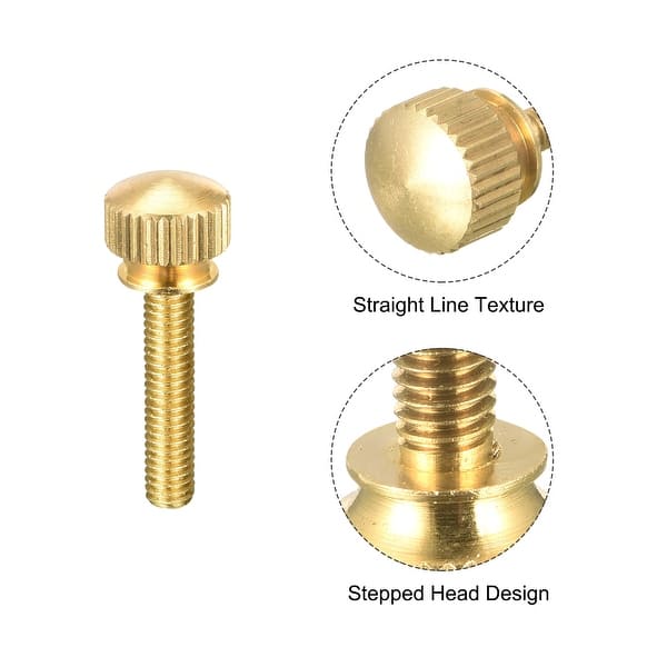 2Pcs Knurled Thumb Screws, M4x20mm Brass Shoulder Bolts Stepped Grip ...