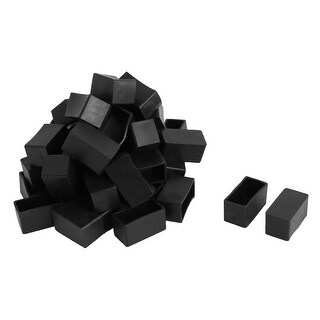 Table Leg Rubber Rectangle Shape Foot Covers Black 40 x 20mm 40pcs - 1. ...
