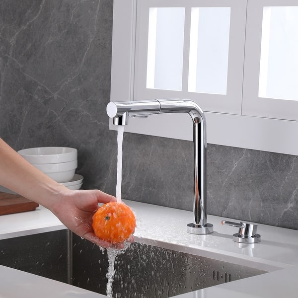 SUMERAIN Modern Single Handle Pull Out Sprayer Kitchen Faucet without ...