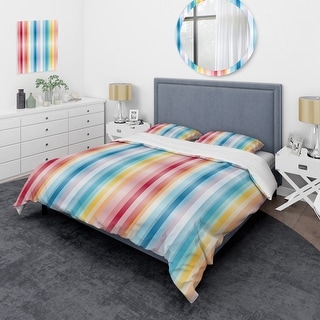 Designart "Rainbow Colors Candyland Stripes Striped Pattern" Multicolor ...