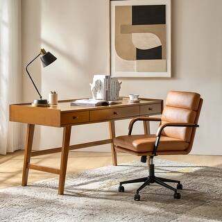 HULALA HOME Anagrace Modern 2-Piece Office Set with Desk and Swivel ...