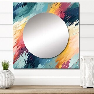 Designart "Contemporary Artistry Chevron Pattern" Modern Wall Mirror ...