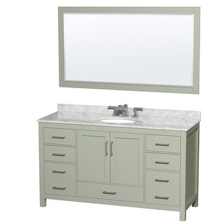 Wyndham Collection Sheffield Single Vanity Set, 58-inch Mirror - Bed ...