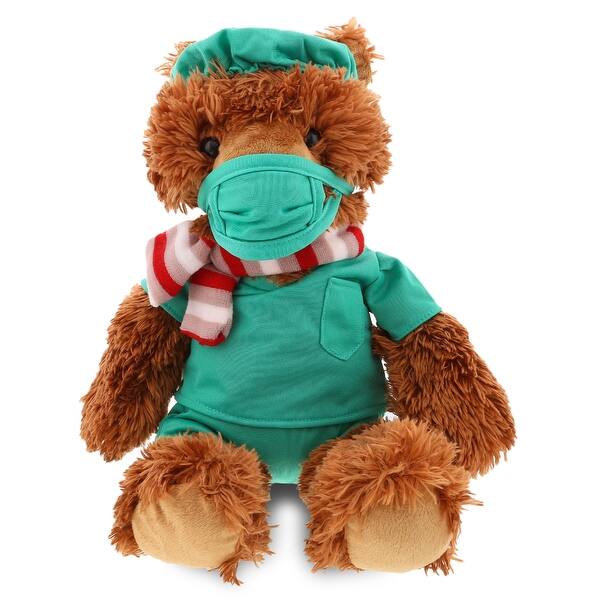 DolliBu Sitting Grizzly Bear Doctor Plush Toy - Grizzly Bear Doctor - 9 ...