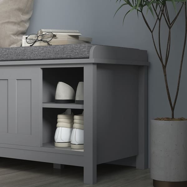 HOMCOM Entryway Shoe Bench Storage Ottoman with Adjustable Shelving, 6 ...