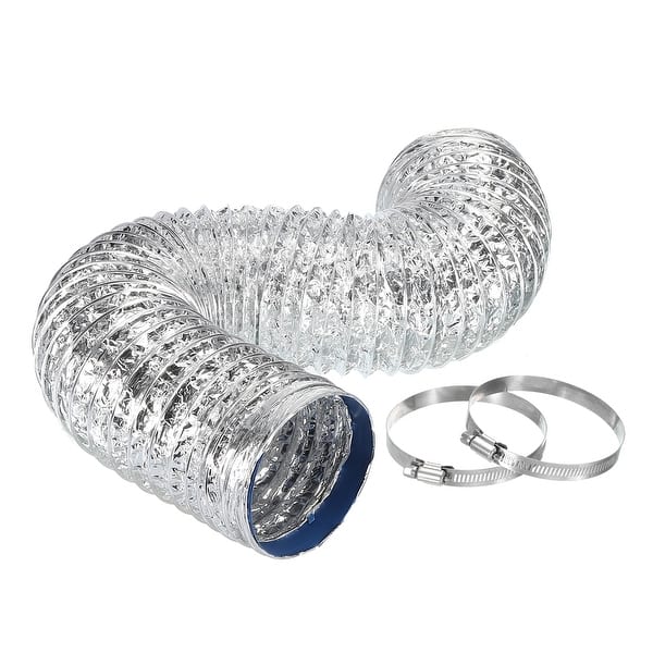 Air Aluminum Ducting 4 Inch 3.28 Feet Non-Insulated Ducting w 2 Clamps ...