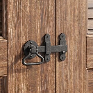 Black Wrought Iron Door Gate Latch Lock Set Width 5 1/2 Inches ...