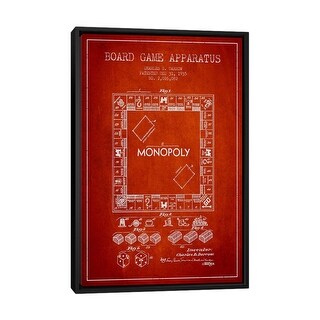 iCanvas "Monopoly Red Patent Blueprint" by Aged Pixel Framed - Bed Bath ...