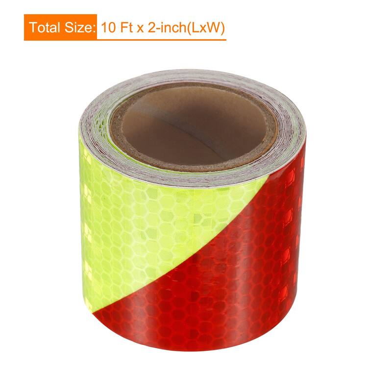 Reflective Tape, 1 Roll 10 Ft x 2-inch Safety Tape, Fluorescent Yellow ...