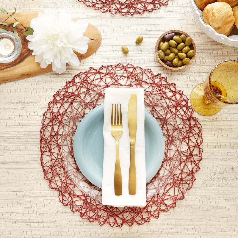 Design Imports Woven Paper Kitchen Placemat Set (Set of 6) - On Sale ...