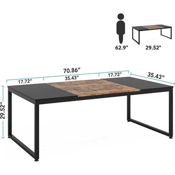 70.8 Inch Executive Desk, Modern Large Computer Desk for Home Office ...