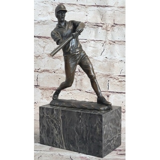 Baseball Player Bronze Metal Sculpture Statue Figure Trophy Decor On ...
