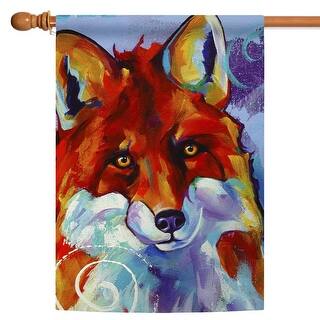 Orange and White Foxy Fox Christmas Outdoor House Flag 40" x 28" - Bed ...