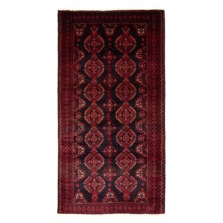 ECARPETGALLERY Hand-knotted Baluch Black Wool Rug - 3'3 x 6'4 - Bed ...