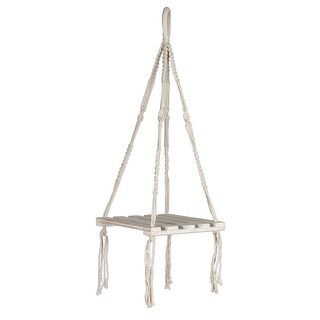 Novica Handmade Bohemian Wind Macrame Cotton And Mango Wood Hanging ...
