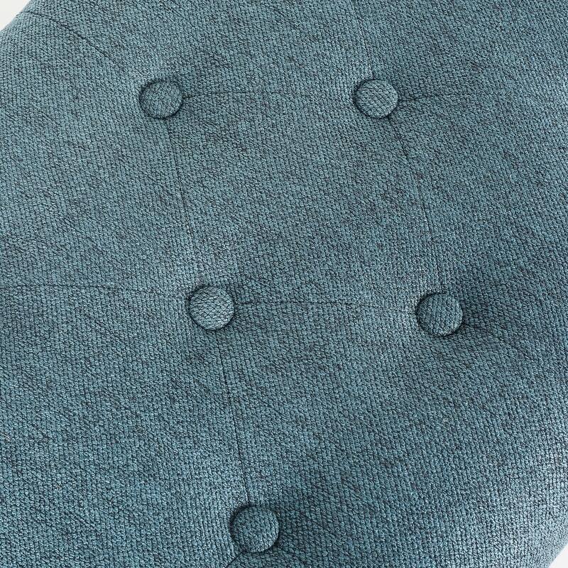 Adeco 24'' Rectangular Upholstered Storage Ottoman Fabric Foot stool ...