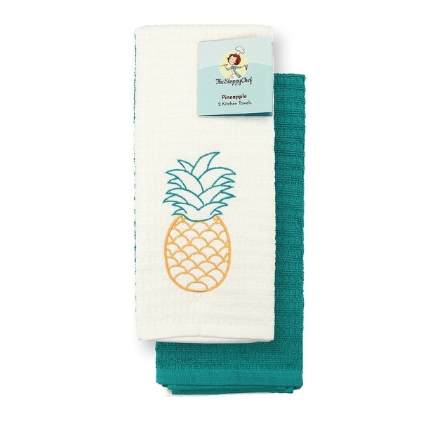 The Sloppy Chef Embroidered 2-Piece Kitchen Towels - 16x26 - Bed Bath ...