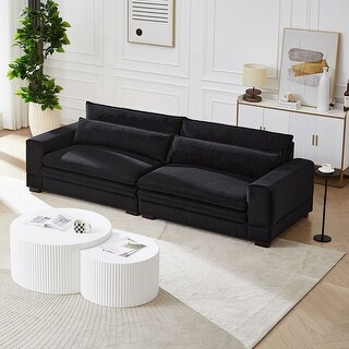 Matt Black Lounge Loveseat Reversible Seat Sleeper Loveseat Settee ...