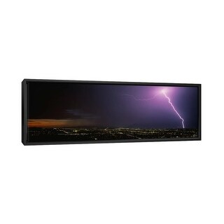 iCanvas "Lightning Storm at Night" by Panoramic Images Framed Canvas ...