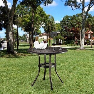 Outdoor Cast Aluminum Round Table - Bed Bath & Beyond - 37353790