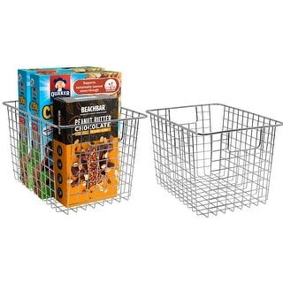 Metal Wire Bins Storage Baskets, Kitchen Cabinet Organizer with handle ...