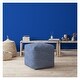Indoor NARNIA Dusty Royal Blue Square Zipper Pouf - Stuffed - 17in x ...