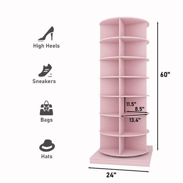 Rotating Shoe Rack Tower, , Free Standing 360° Revolving Shoe Organizer ...