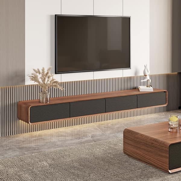 Floating Modern TV Stand for Living Room, Wall-Mounted Entertainment ...