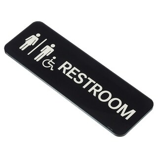 Restroom Sign Acrylic Self Adhesive Door Indoor Outdoor Sticker - Black ...