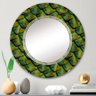 Designart '3D Green Snake Skin Pattern' Printed Animal Snake Wall ...