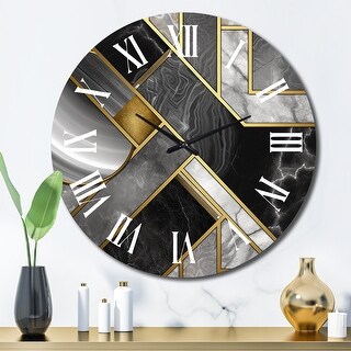 Designart "Marble Granite Agate With Touches Of Gold III" Modern ...