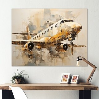 Designart "Passenger Plane Wings Of Adventure I" Plane Wall Art - Bed ...