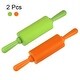 Silicone Rolling Pins for Baking 23.5cm x 4.2cm Orange & Green - Orange ...