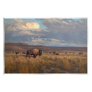 Stupell Buffalo Cloudy Landscape Wall Plaque Art Chad Poppleton - Bed ...