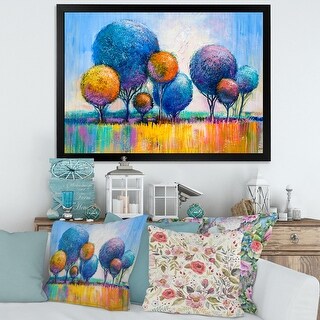 Designart "Autumn Fantasy Trees IV" Modern Framed Art Print - Bed Bath ...