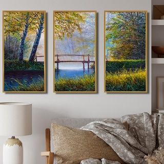 Designart "Morning Sunlight and The Awakening Spring Forest" Lake House ...
