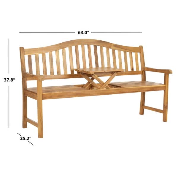 SAFAVIEH Mischa Outdoor Bench - 63" x 25.2" x 37.8" - Bed Bath & Beyond ...